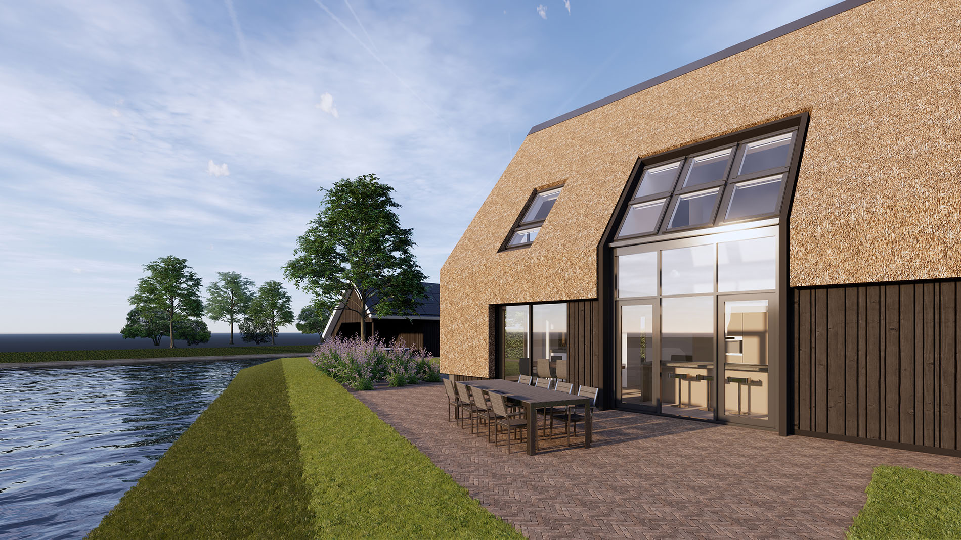 Riet gedekte landelijke villa van Presolid Home - Houten huis bouwen